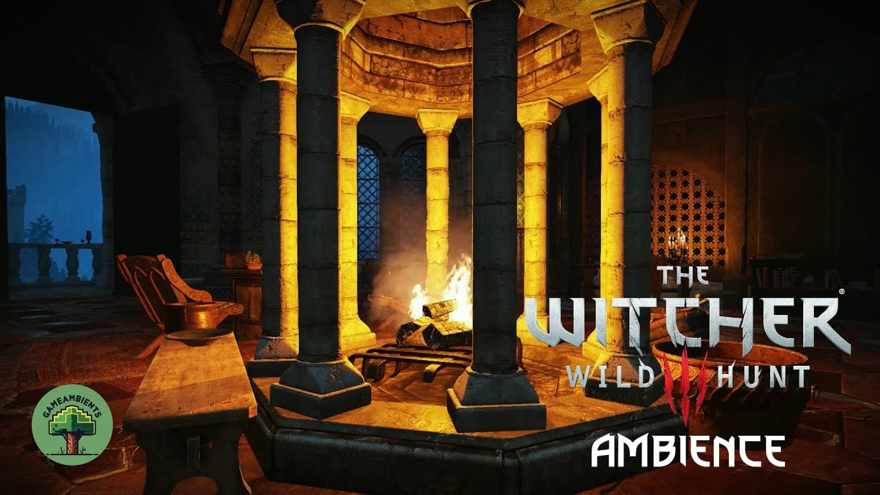 Relaxing Fireplace at Kaer Morhen 🔥 Witcher 3 Ambience & Soft Music ...
