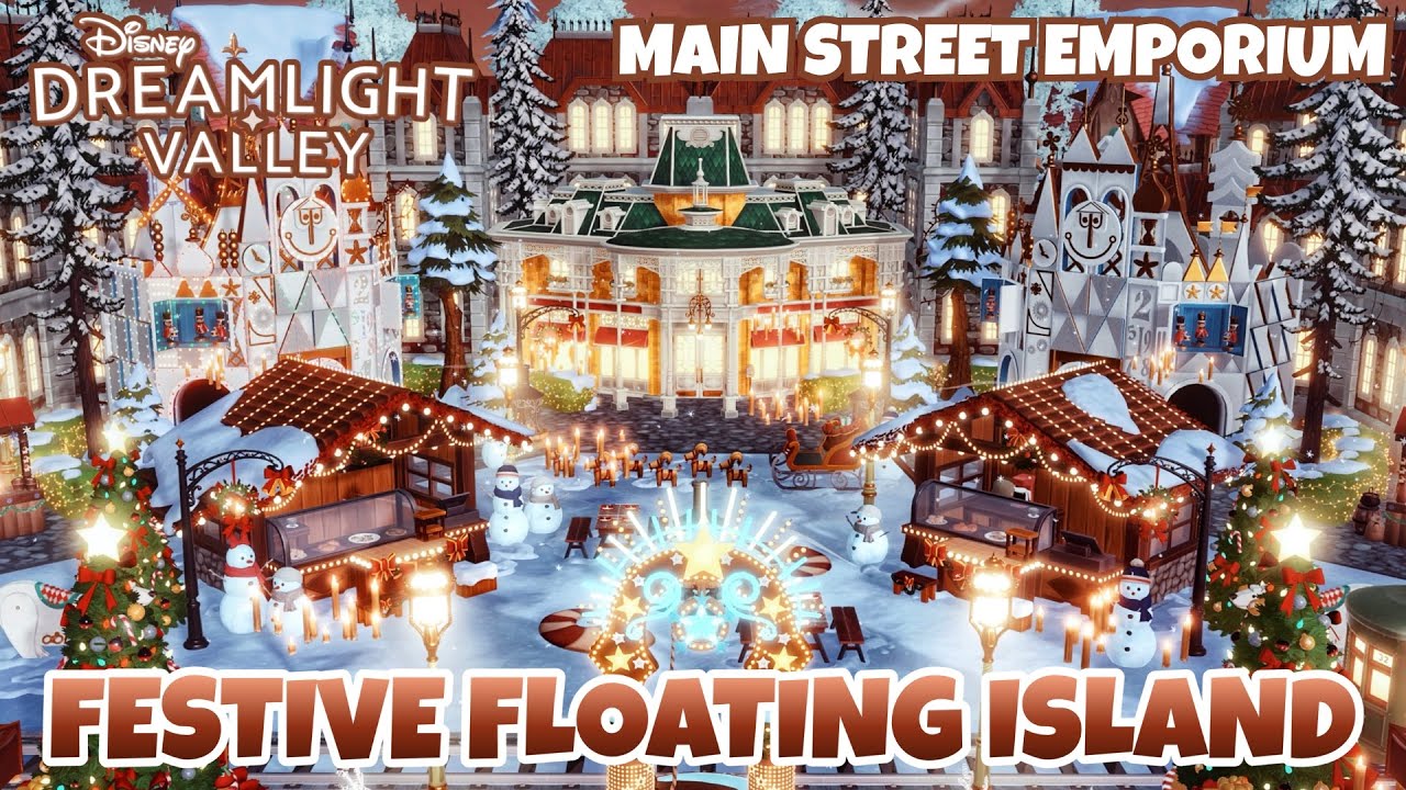 HOLIDAY MAIN STREET FLOATING ISLAND DESIGN | Disney Dreamlight Valley ...
