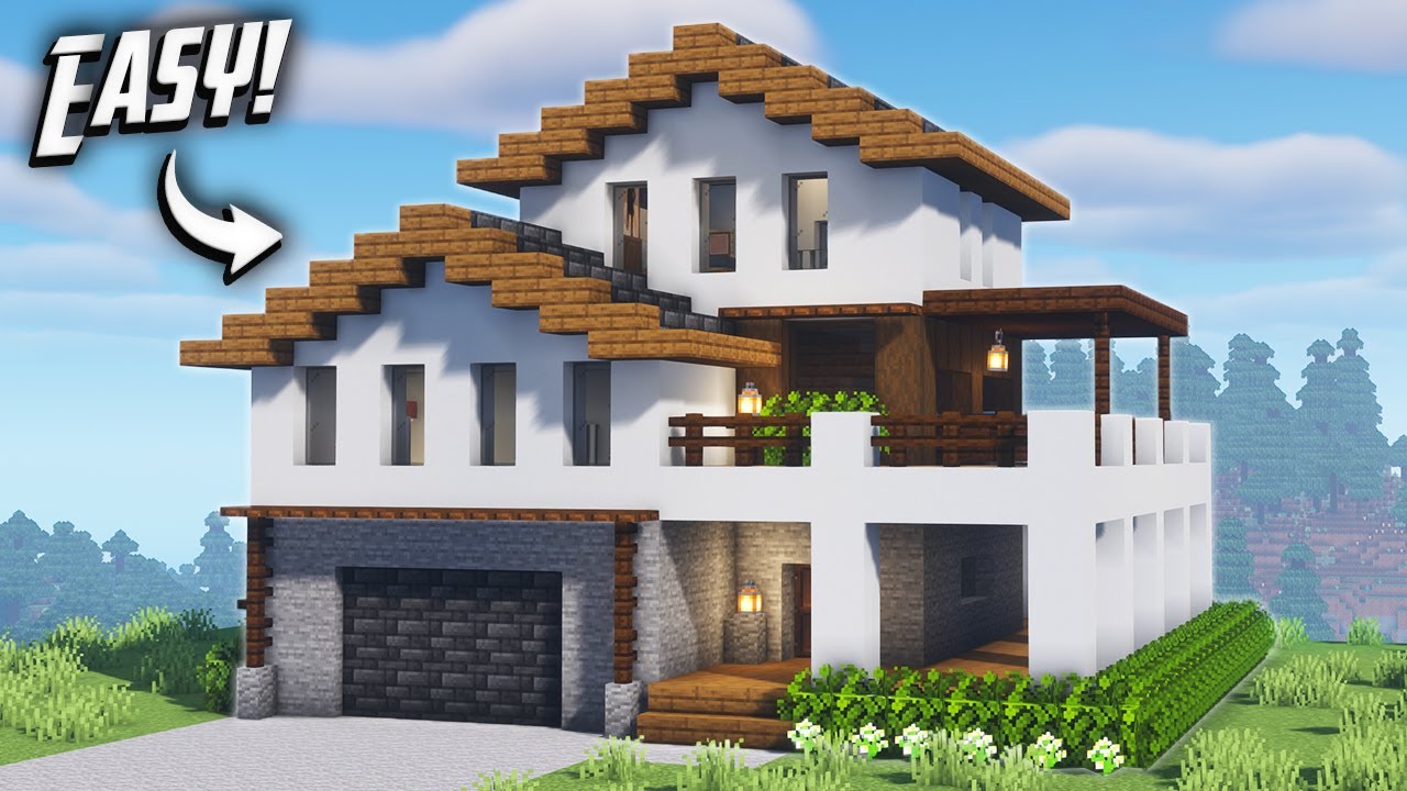 Minecraft: How To Build A Suburban Mansion House Tutorial (#10) - YouTube