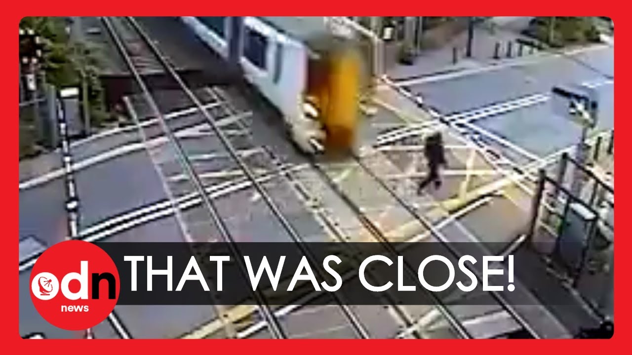 Incredible Near Miss With Train After Man Ignores Level Crossing ...