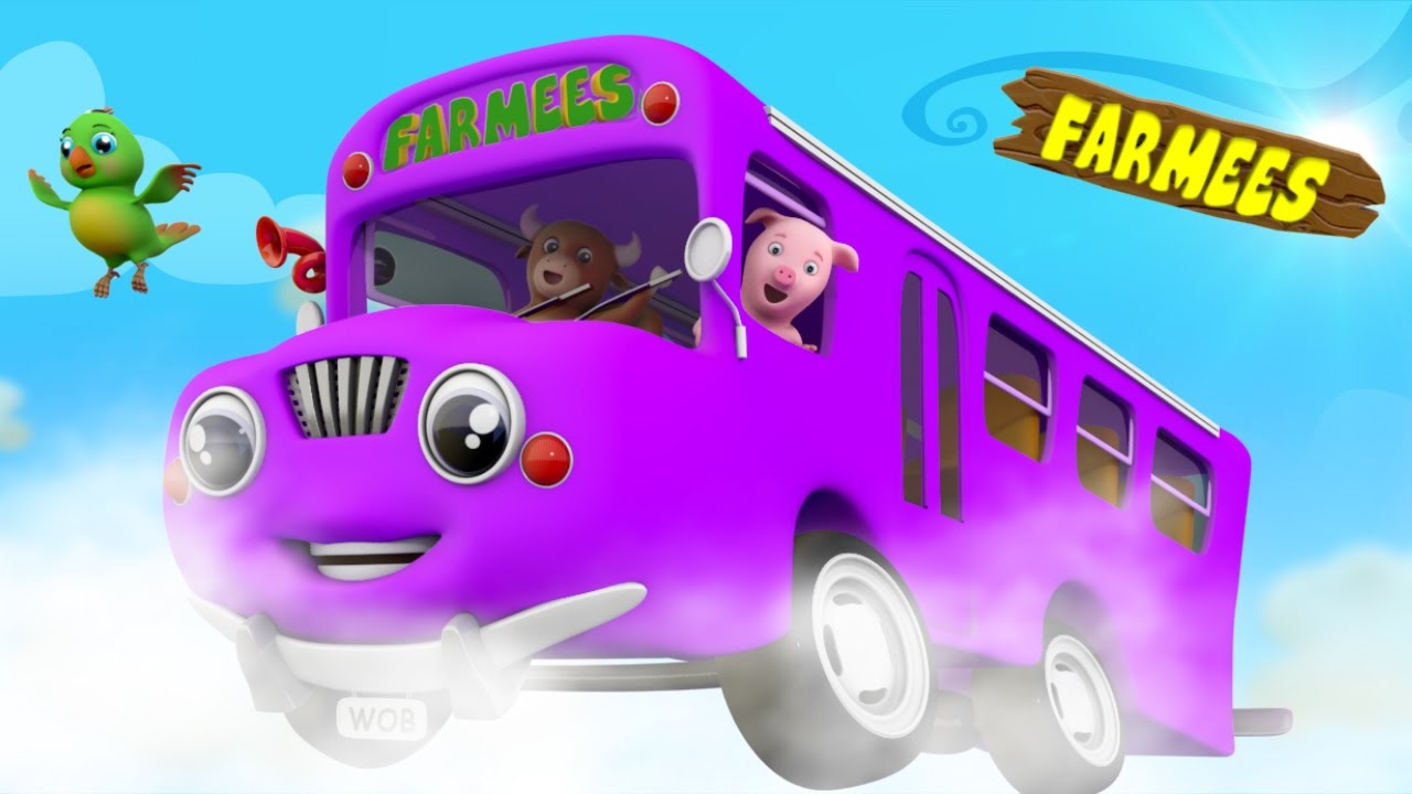 The Wheels On The Bus Go Round And Round | Nursery Rhymes | Kids Songs ...