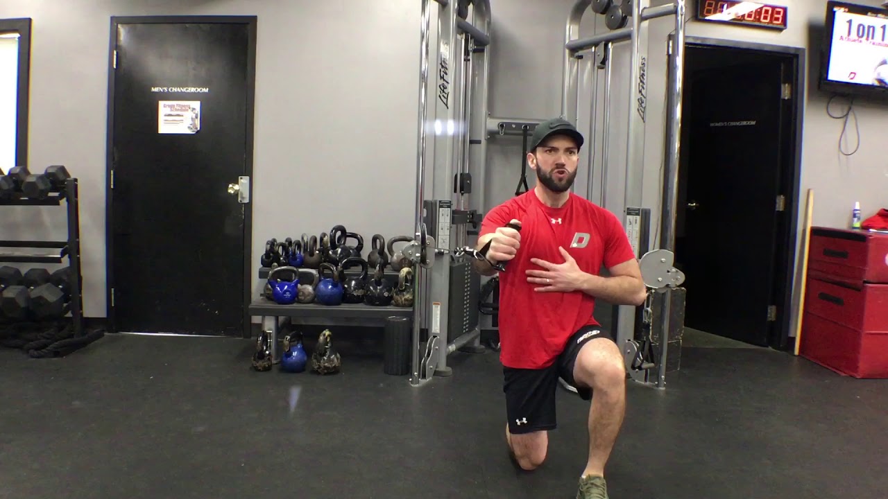 Cable 1/2 kneeling single arm chest fly - YouTube