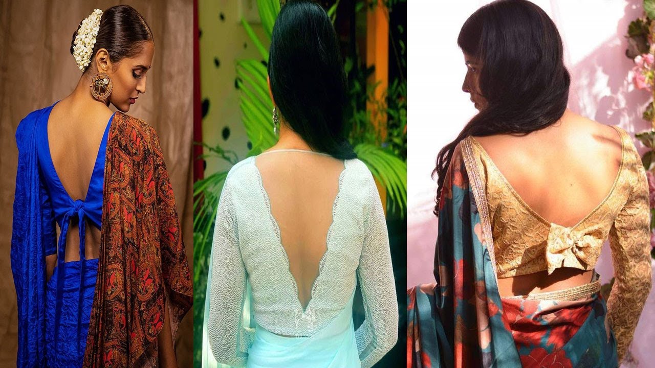 Stylish V Neck Back Blouse Designs For Blouse||Blouse V Neck Designs ...