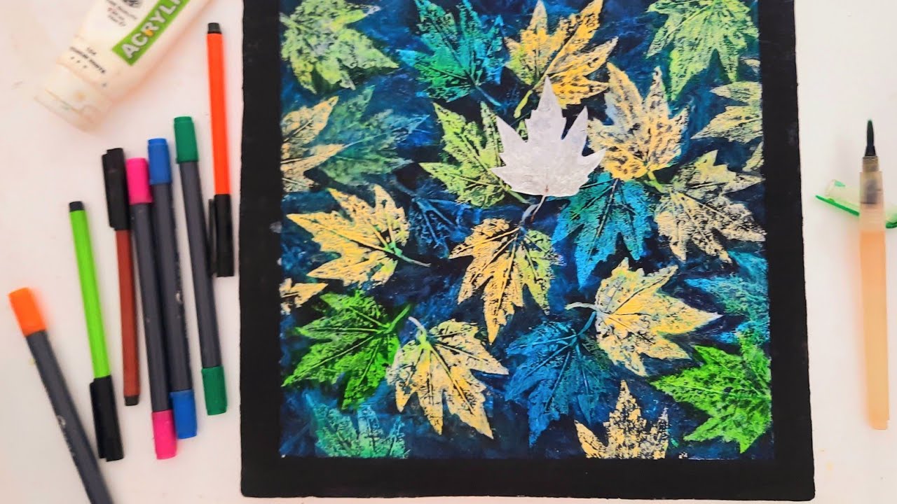Beautiful leaf art / leaves painting tutorial / junoon PicArt studio 🍁 ...