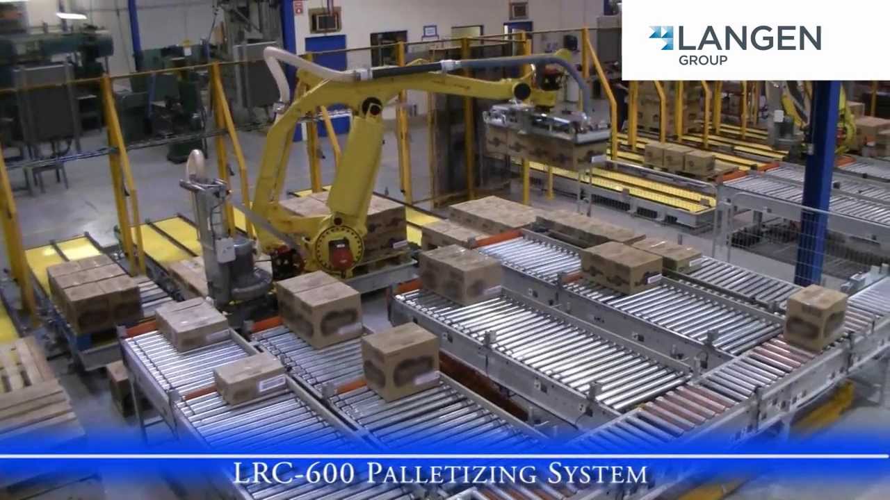 Mpac Langen's LRC-600 Robotic Palletizing of Multiple Sized Cases - YouTube