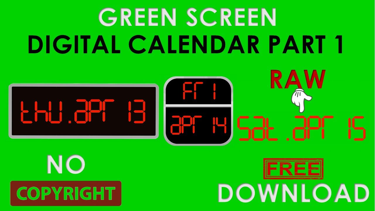 Green Screen Digital Calendar 2023 Part 1 I NO COPYRIGHT I NO TEXT I ...