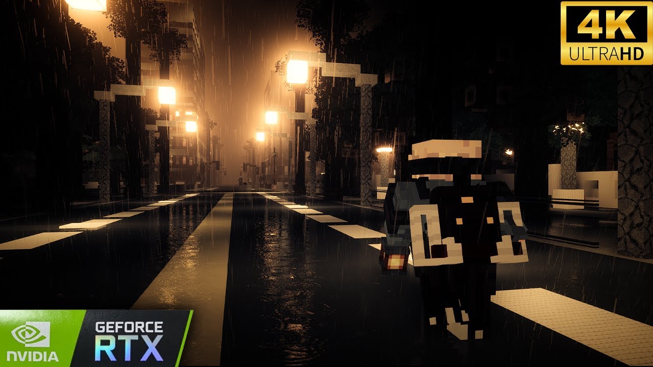 ULTRA REALISTIC MINECRAFT | City Walk During Thunder Storm | RTX 4080 ...
