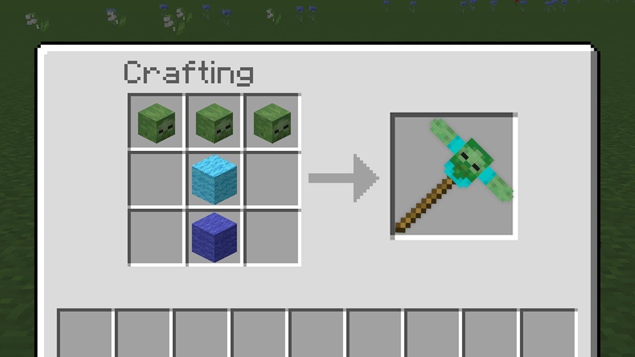 secret way to craft a zombie pickaxe ! - YouTube