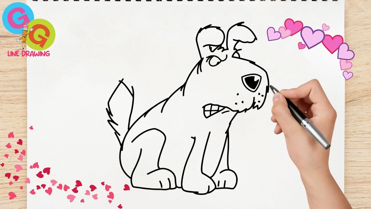 HOW TO DRAW AN ANGRY DOG IN 5 MINUTES - EASY STEP BY STEP QUICK DRAWING ...
