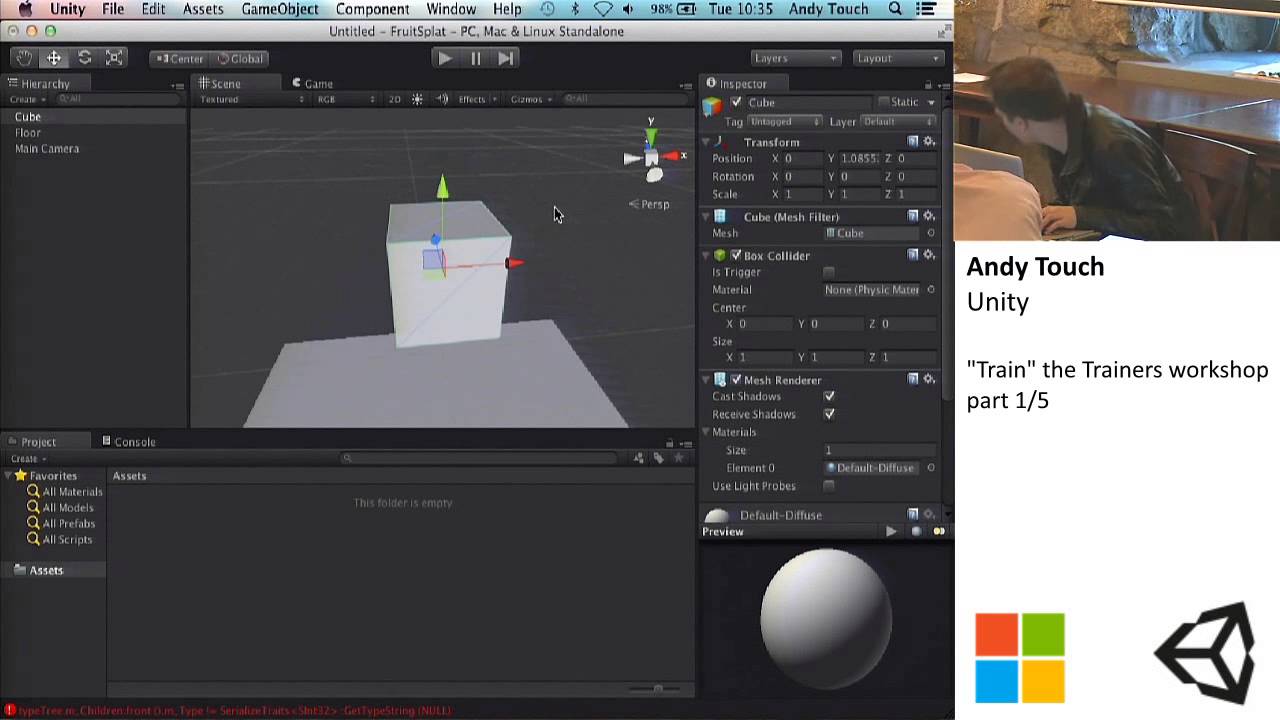 Andy Touch, Unity, "Train" the Trainers workshop 1/5 - YouTube