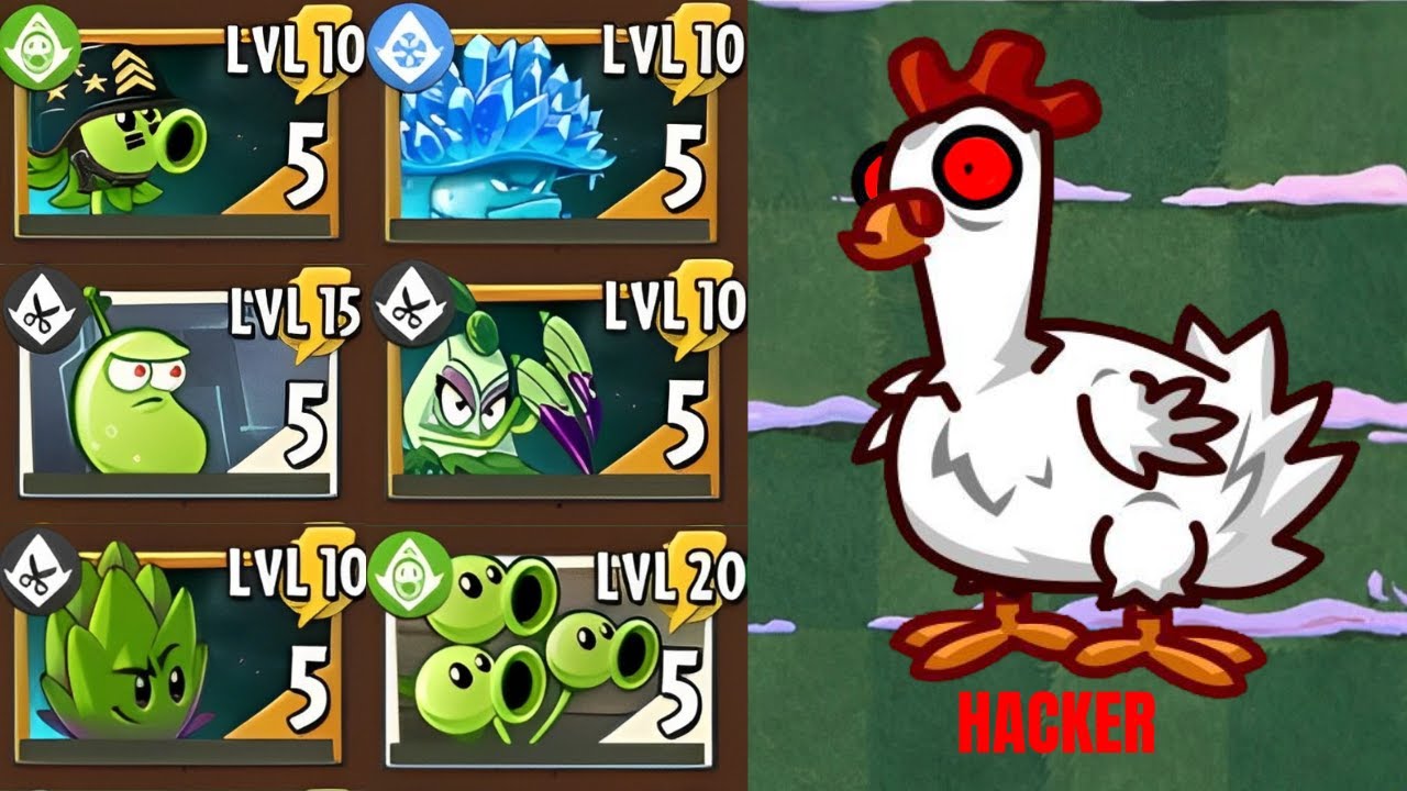 PvZ 2, 20 Random Plants Max Level VS Zombie Chicken Level 40 ...