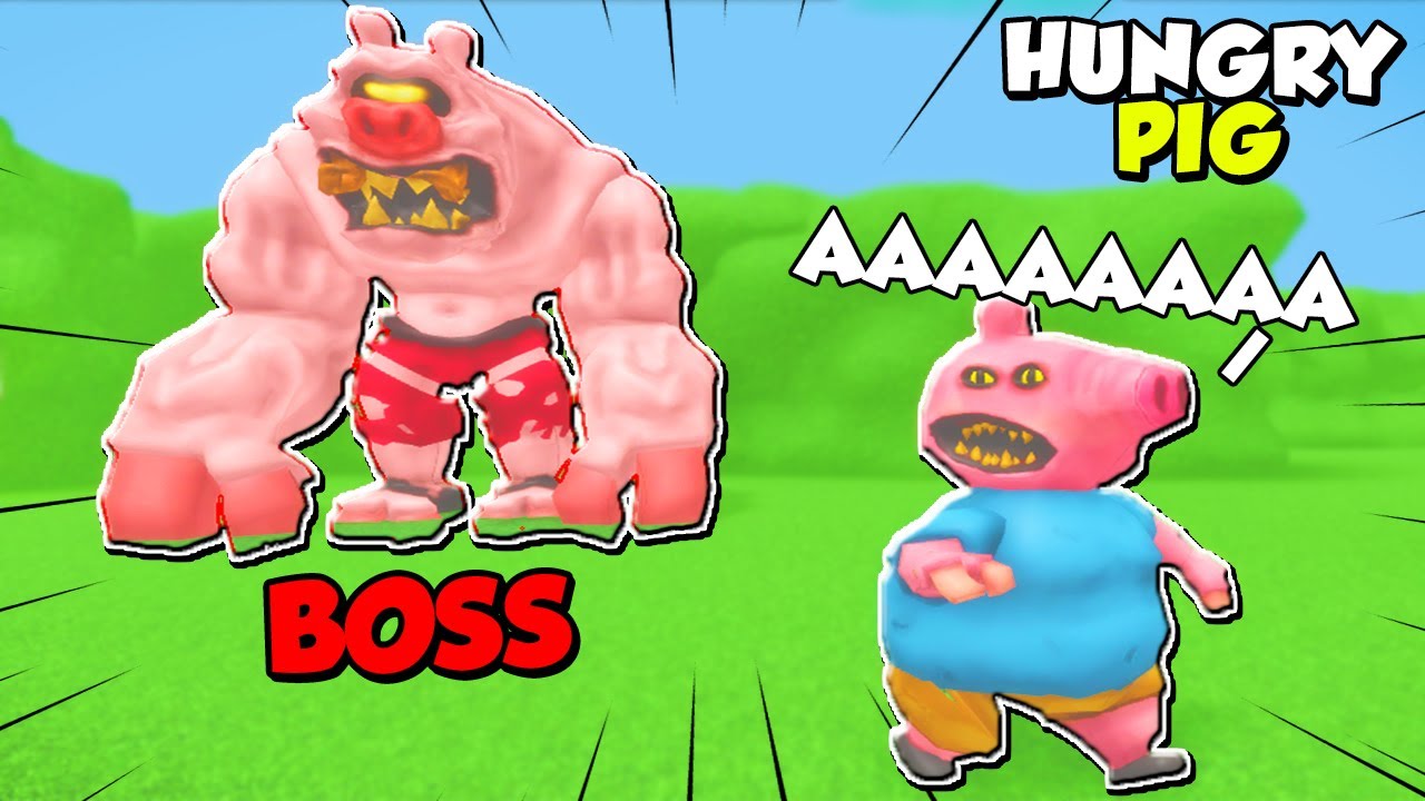 NOVO PIG BOSS GIGANTE EM HUNGRY PIG E DOMEI ELE | ROBLOX (NOVA ...