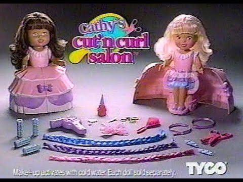 1995 Cathy's Cut'n Curl Salon doll toys TV commercial - YouTube
