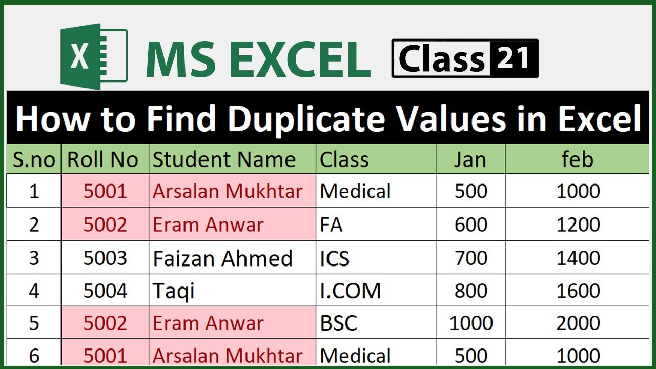 How To Find Duplicate Values In Excel YouTube How To Find Duplicate Values In Excel YouTube