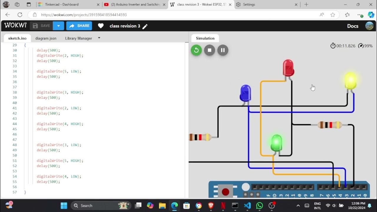 Arduino Project: Controlling 4 LEDs with Simple Code - YouTube