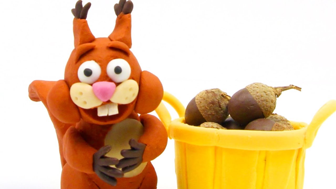 DibusYmas ACORN SQUIRREL 💕Superhero Play Doh Stop motion cartoons - YouTube