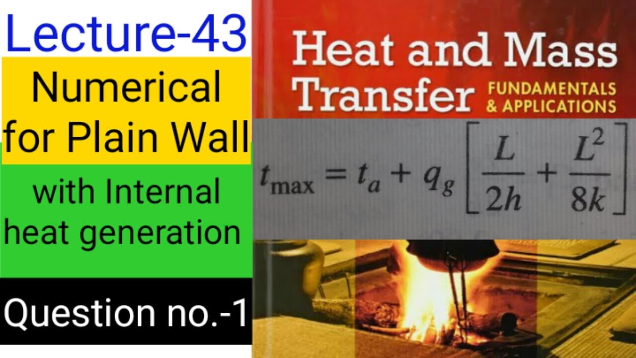 HMT Lecture 43 | Numerical for Plain wall with Internal heat generation ...