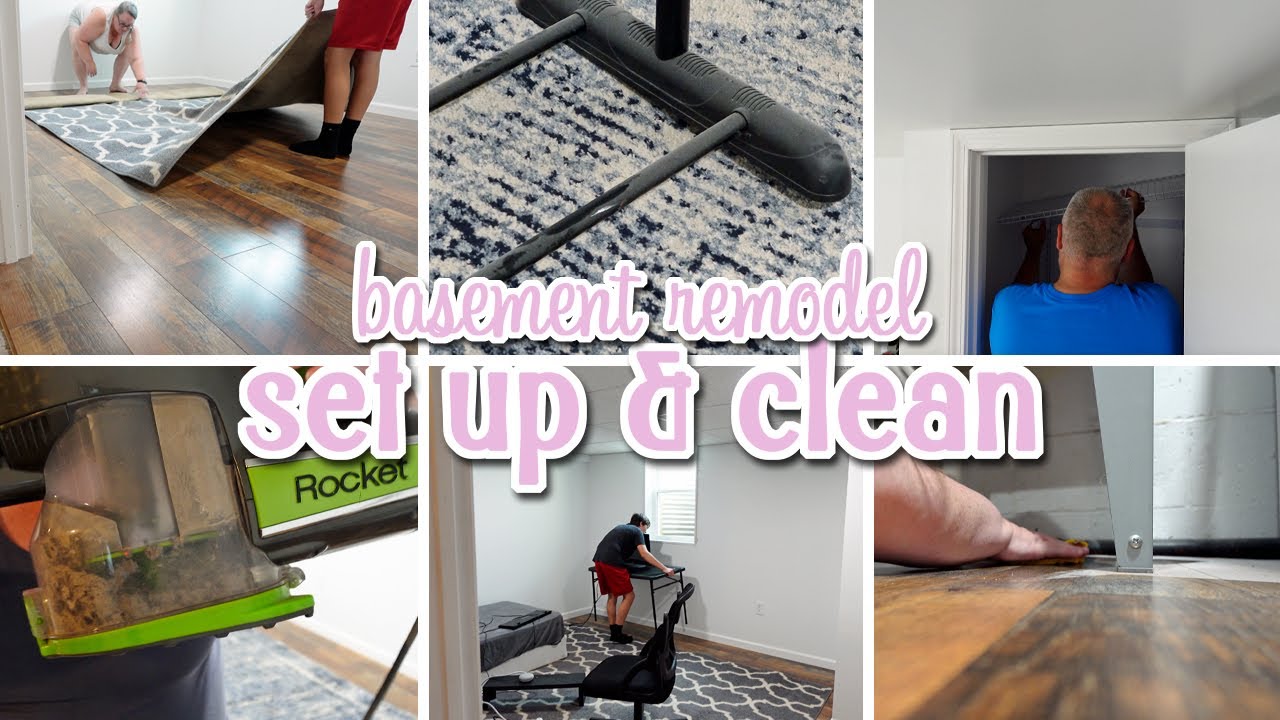 *NEW* Basement remodel // Set Up // First Time Clean With Me // Stay At ...