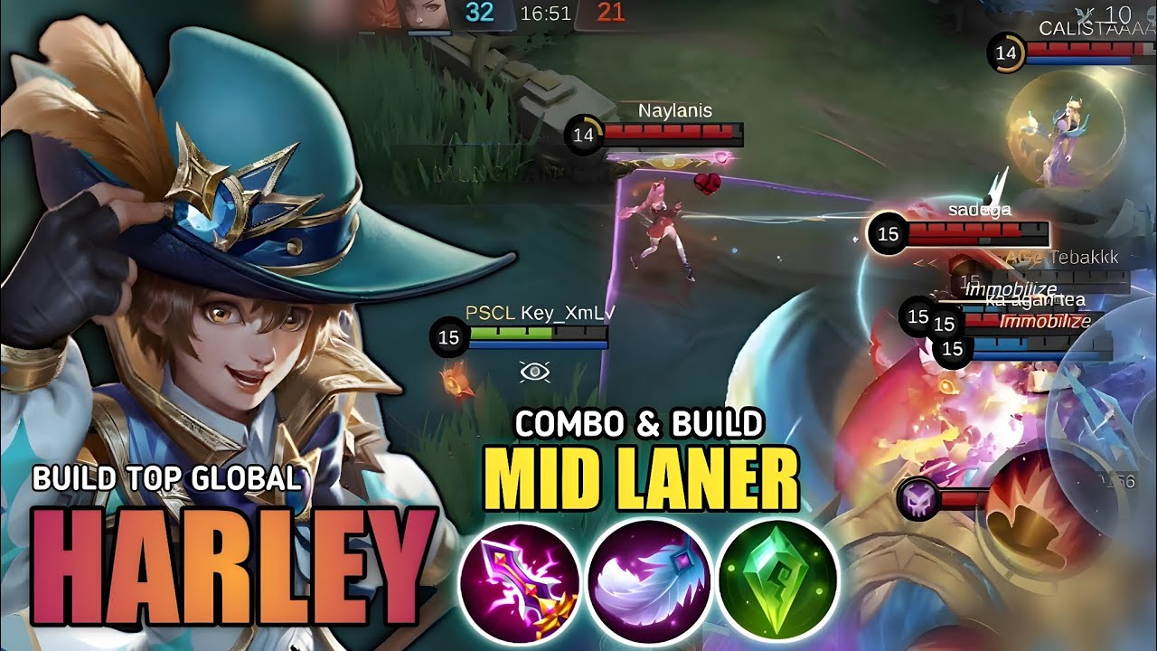 HARLEY BUILD & COMBO | MOBILE LEGENDS HARLEY MIDLANER GAMEPLAY - YouTube
