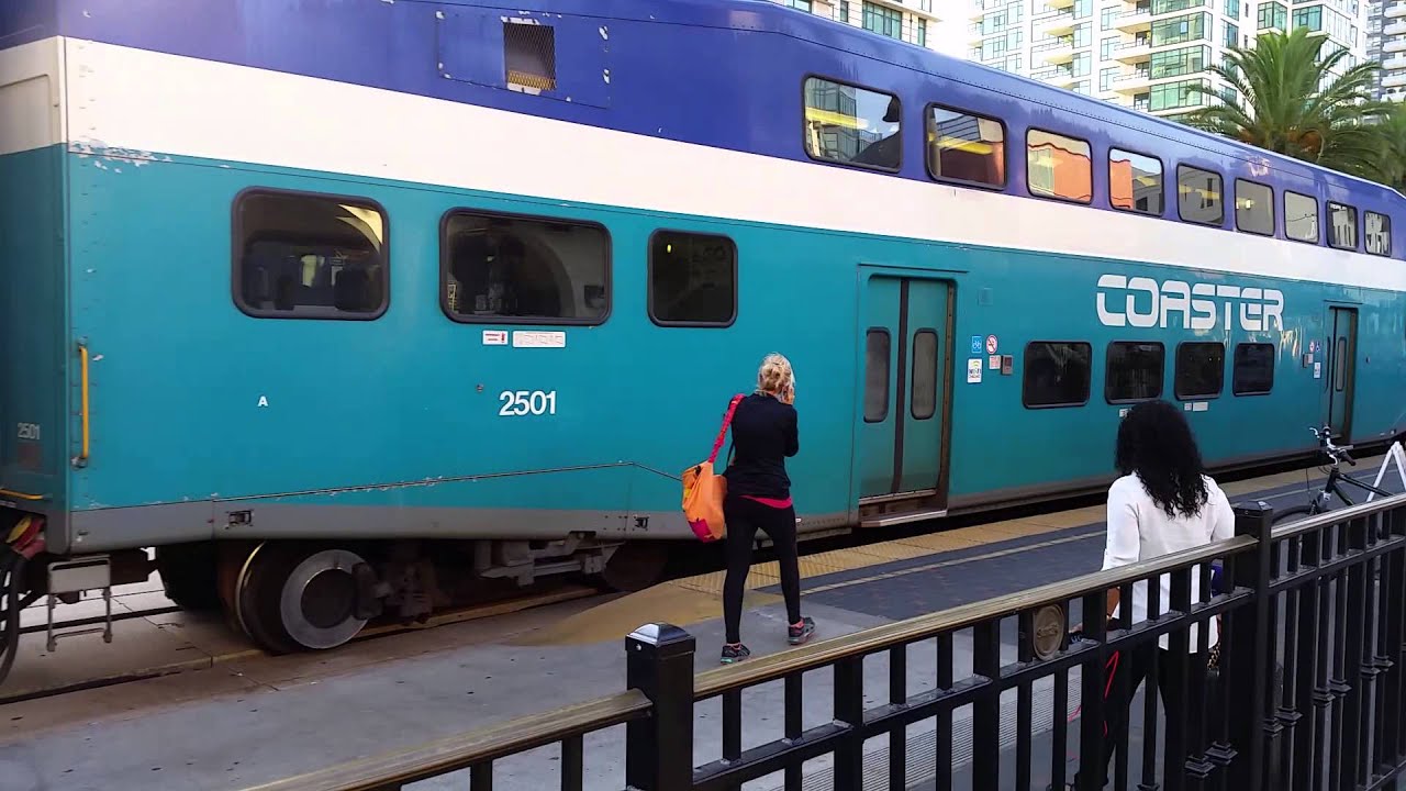 Coaster Train Arriving at Santa Fe Depot 8/19/2015 (test video) - YouTube