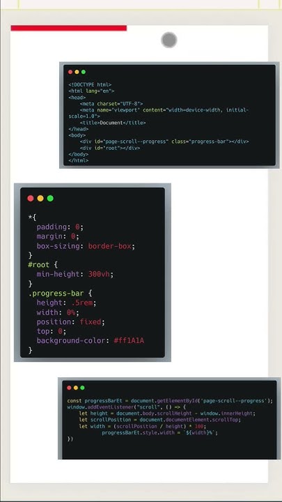 Page Scroll Progress Bar Html Htmlcss Css3 Coding Webdesign Webdevelopment Javascript