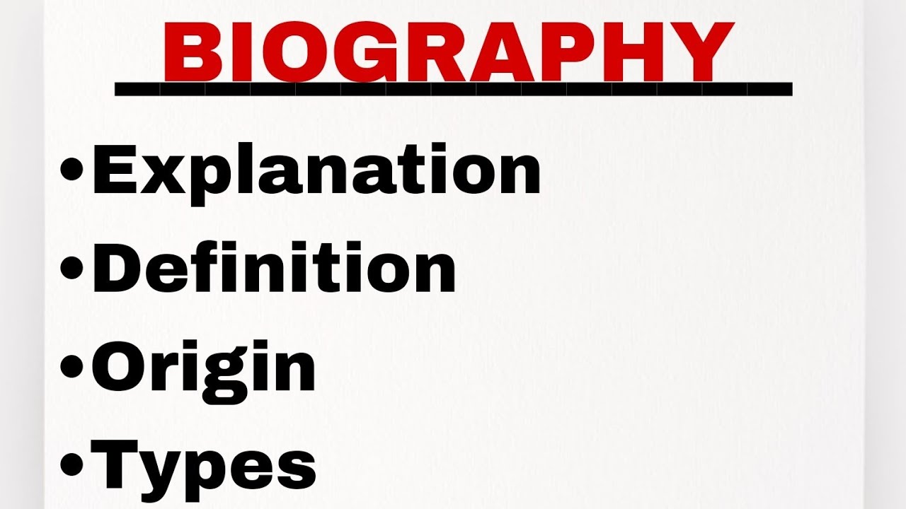 Biography | English Literature | Types Of Biography || Pure Biography ...