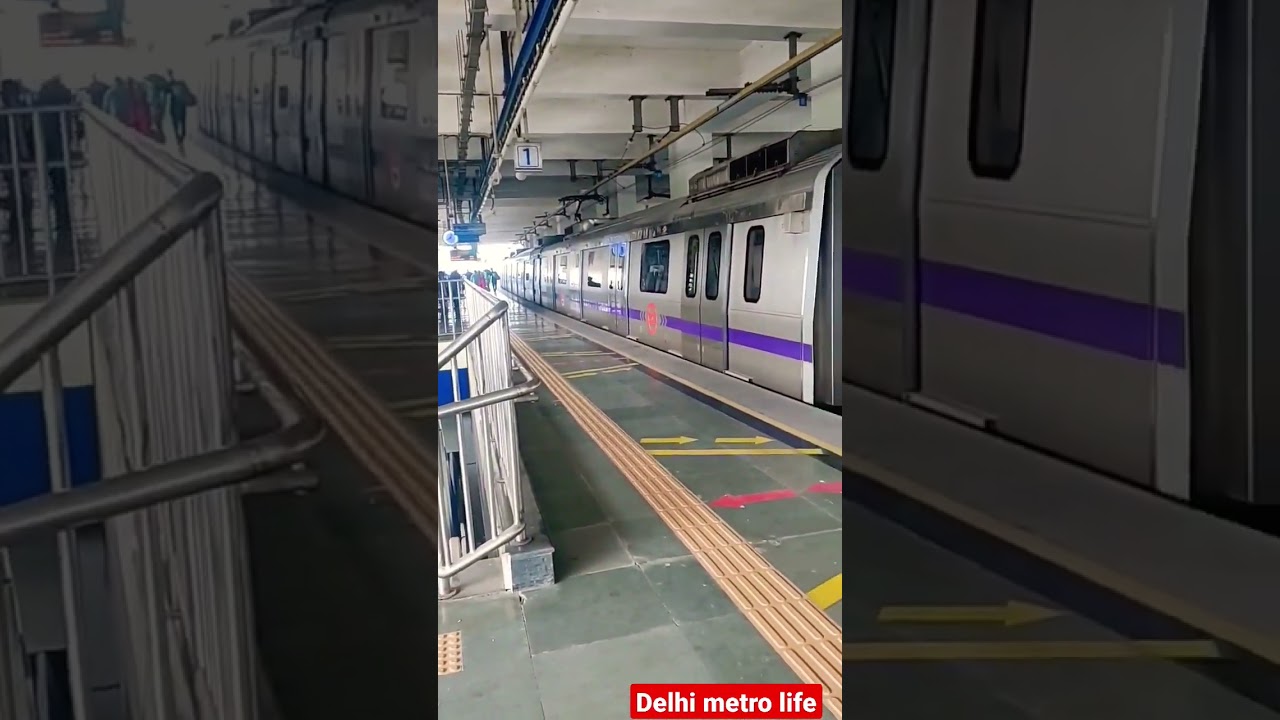 violet line Delhi metro | Delhi metro view | #shorts #youtubeshorts # ...