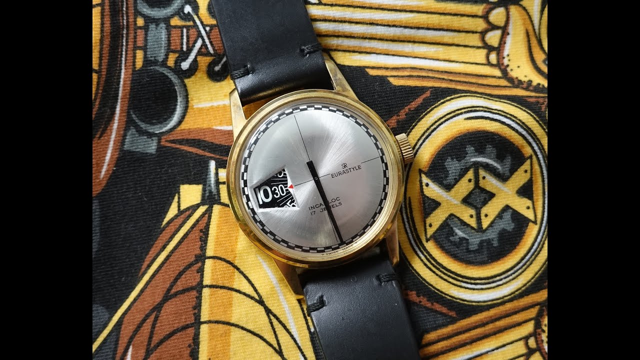 c1973 Eurastyle men's vintage proper jump hour watch with manual wind ...
