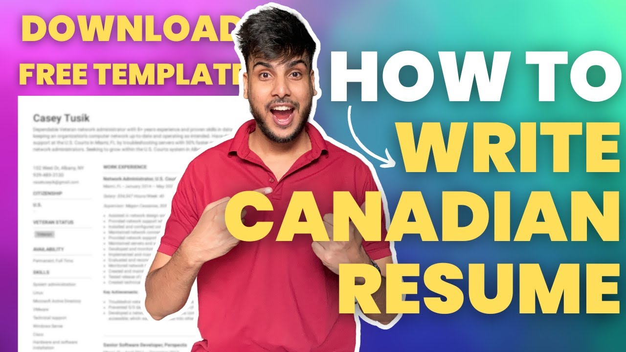 How to Write a Canadian Style Resume : Step-by-Step Tutorial | Tips by ...