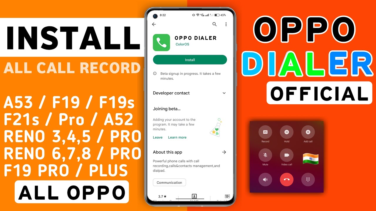 Install Oppo Dialer in All Oppo | Official ODialer App in Reno 6 5G,7 ...