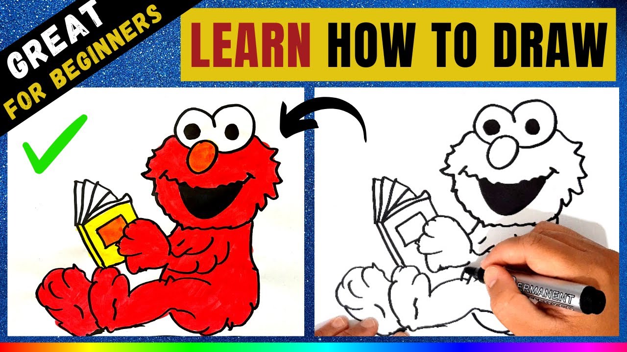 How To Draw Elmo | Sesame Street Elmo Drawing - YouTube