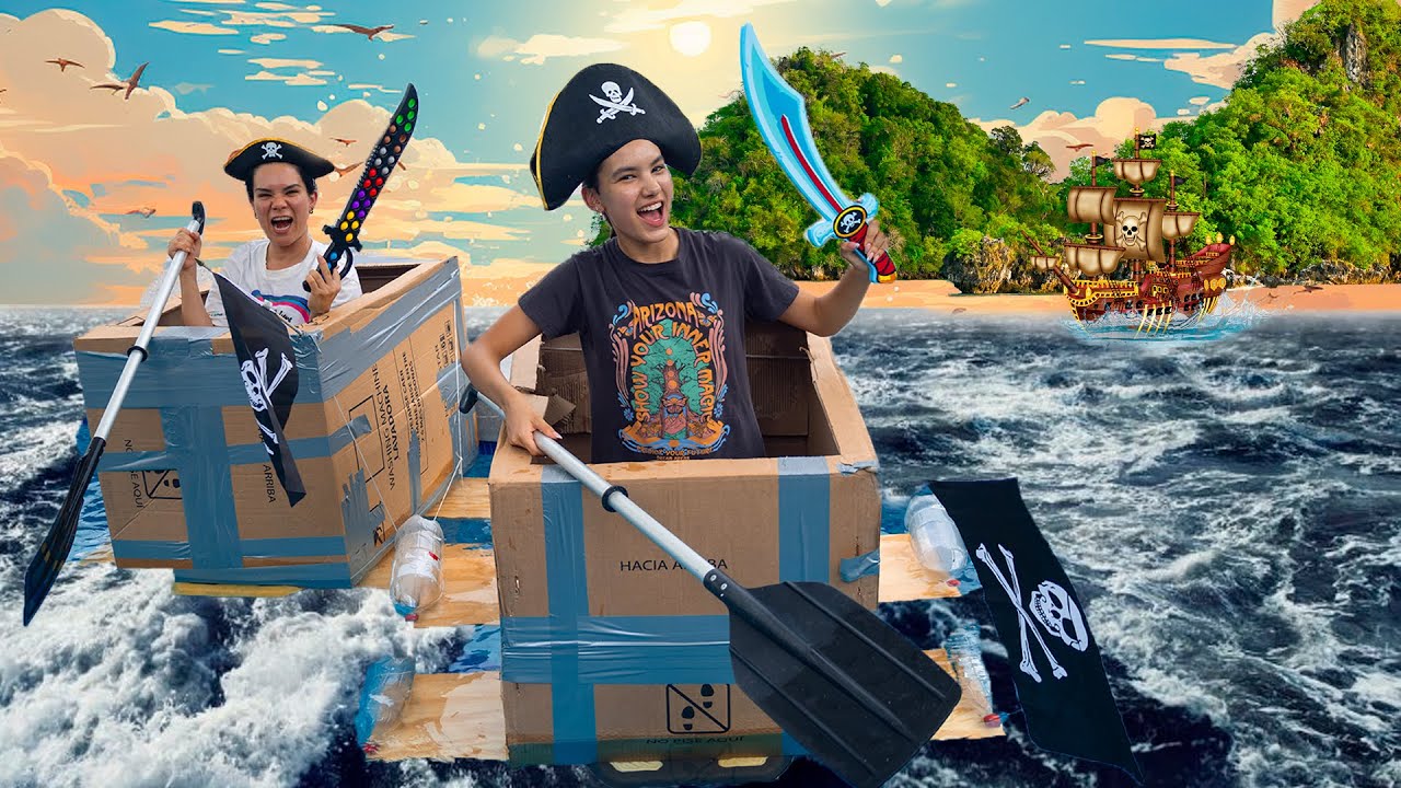 HICIMOS UNOS BARCOS PIRATAS CON CAJAS DE CARTON | AnaNANA TOYS - YouTube