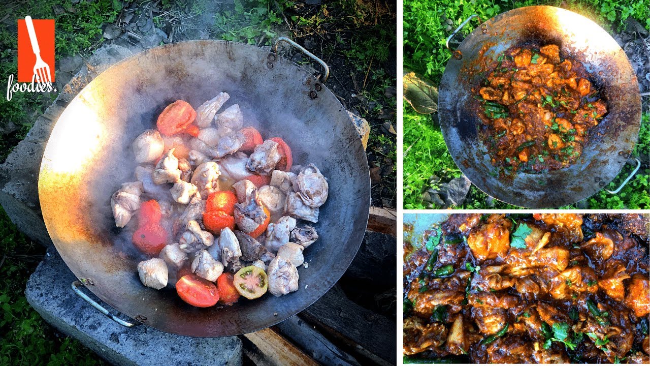 How To Make Very Delicious Chicken Karahi/Outdoor Cooking/Bushcraft ...
