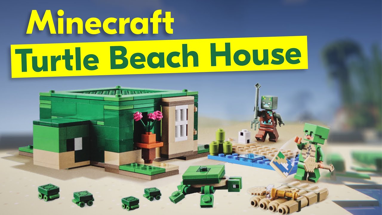 LEGO Minecraft Baby Turtles! Turtle Beach House REVIEW - YouTube