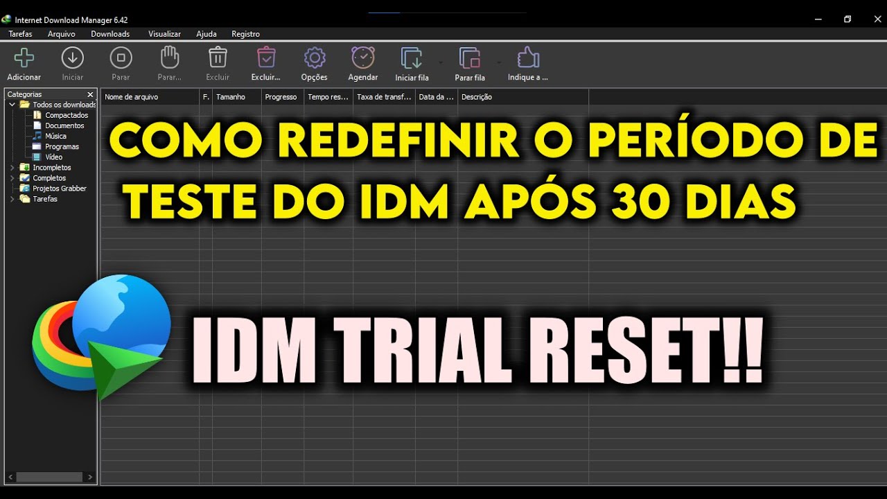 Como redefinir o período de teste do IDM | IDM Trial Reset!! - YouTube