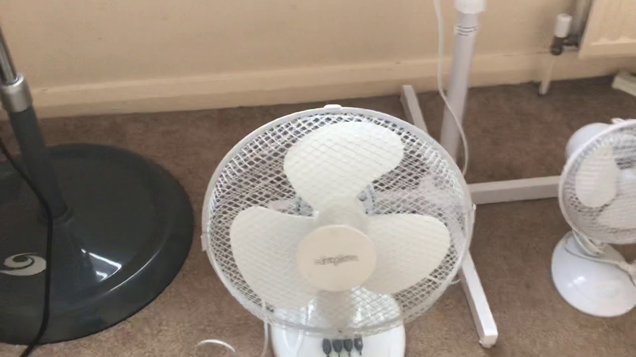 2013 Stirflow white 12 inch oscillating desk fan not working - YouTube