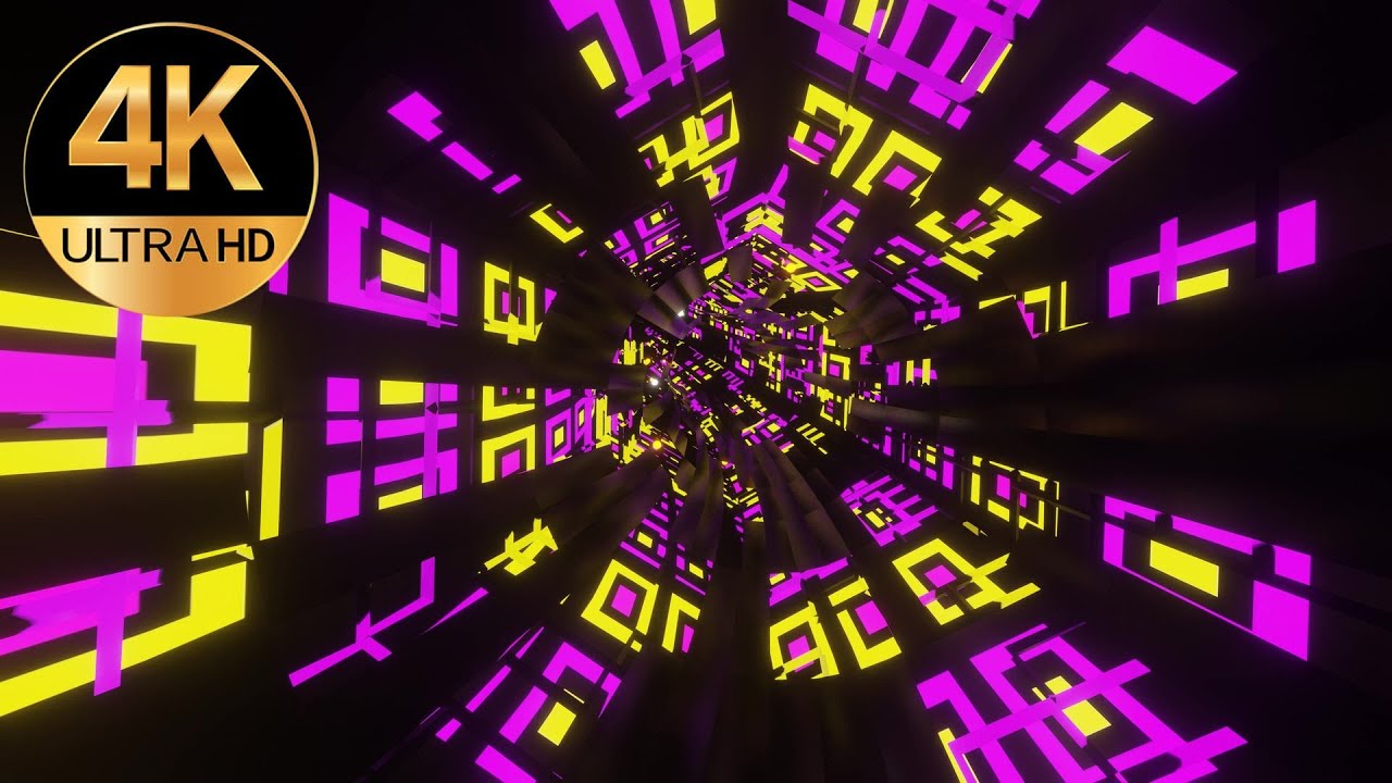 10 hour TV 4k fast moving Metallic Color Relaxing Tunnel Neon abstract ...