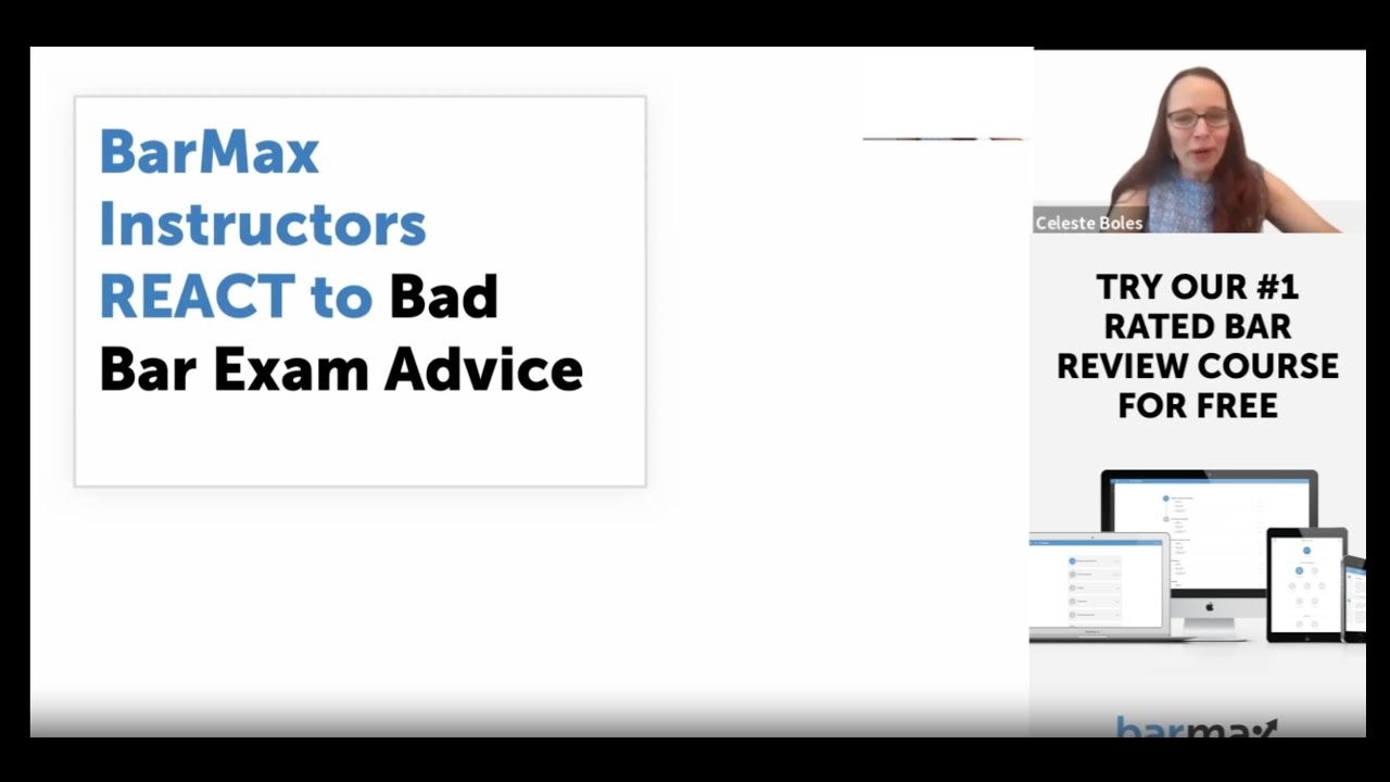BarMax Instructors REACT To Bad Bar Exam Advice Webinar - YouTube
