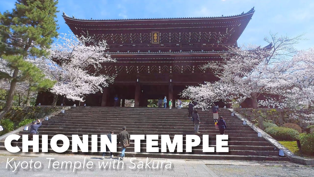 Going around Chionin Temple Sanmon Gate Sakura trees - YouTube