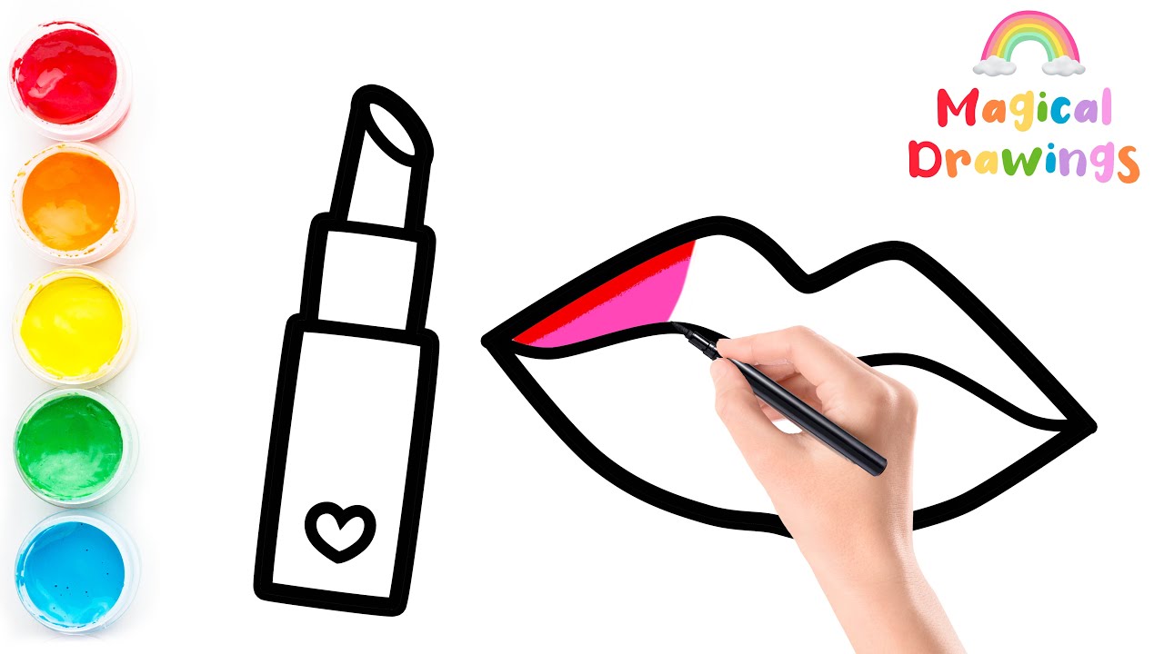 Lips Drawing, Painting and Coloring for Kids | How to Draw Lips for ...