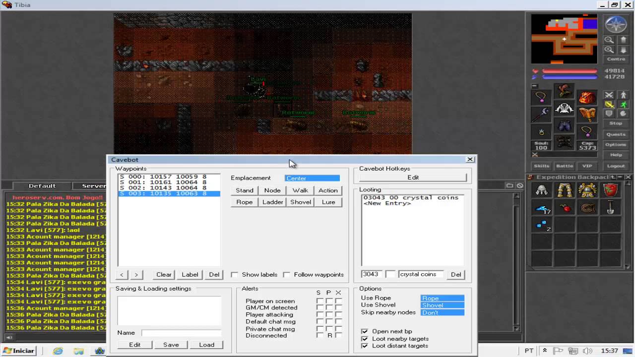 Como pegar,andar e atack sozinho usando elfbot (tibia) - YouTube