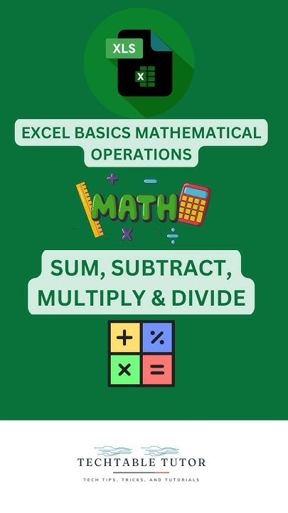 Excel Basic Maths in Excel: SUM| SUBTRACT | MULTIPLY | DIVIDE #shorts #excel #exceltutorial ...
