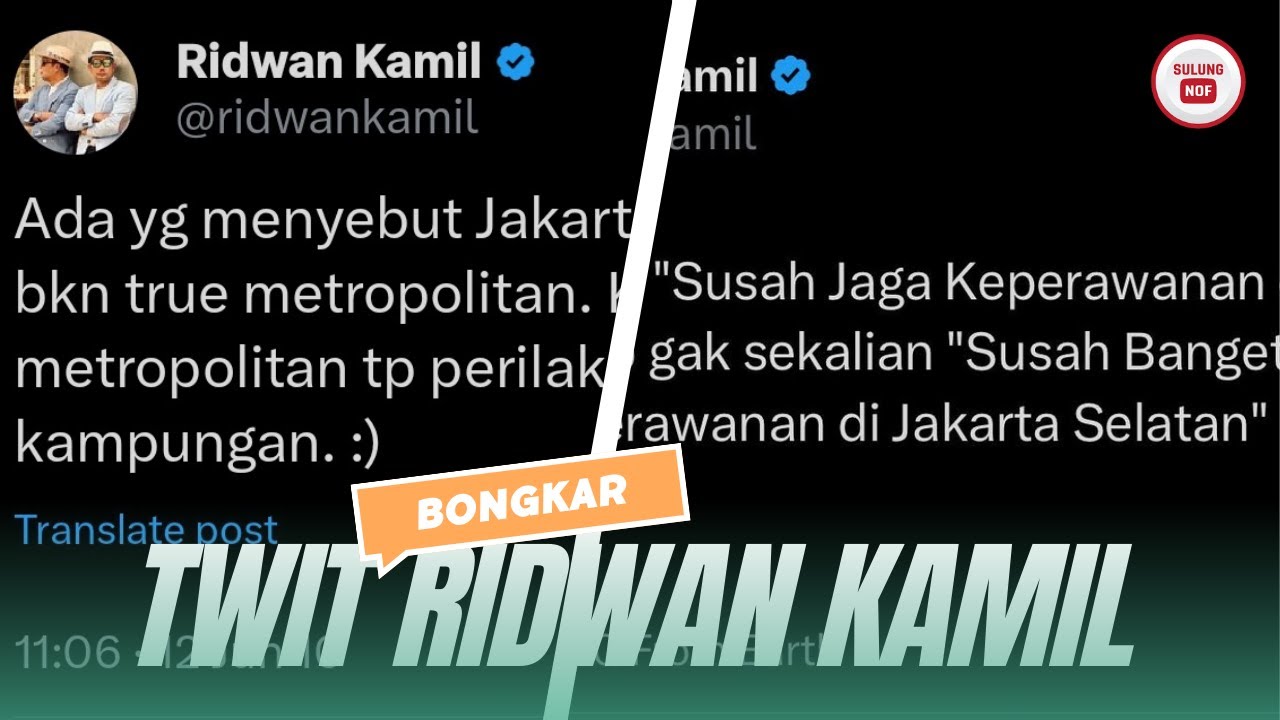 🔴 LIVE | Bongkar Twit atau Cuitan Ridwan Kamil Masa Lalu di Twitter / X ...