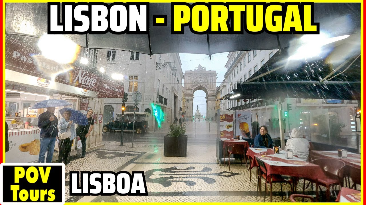 Walking Through Lisbon in Heavy Rain | Portugal | Rain Sounds - YouTube