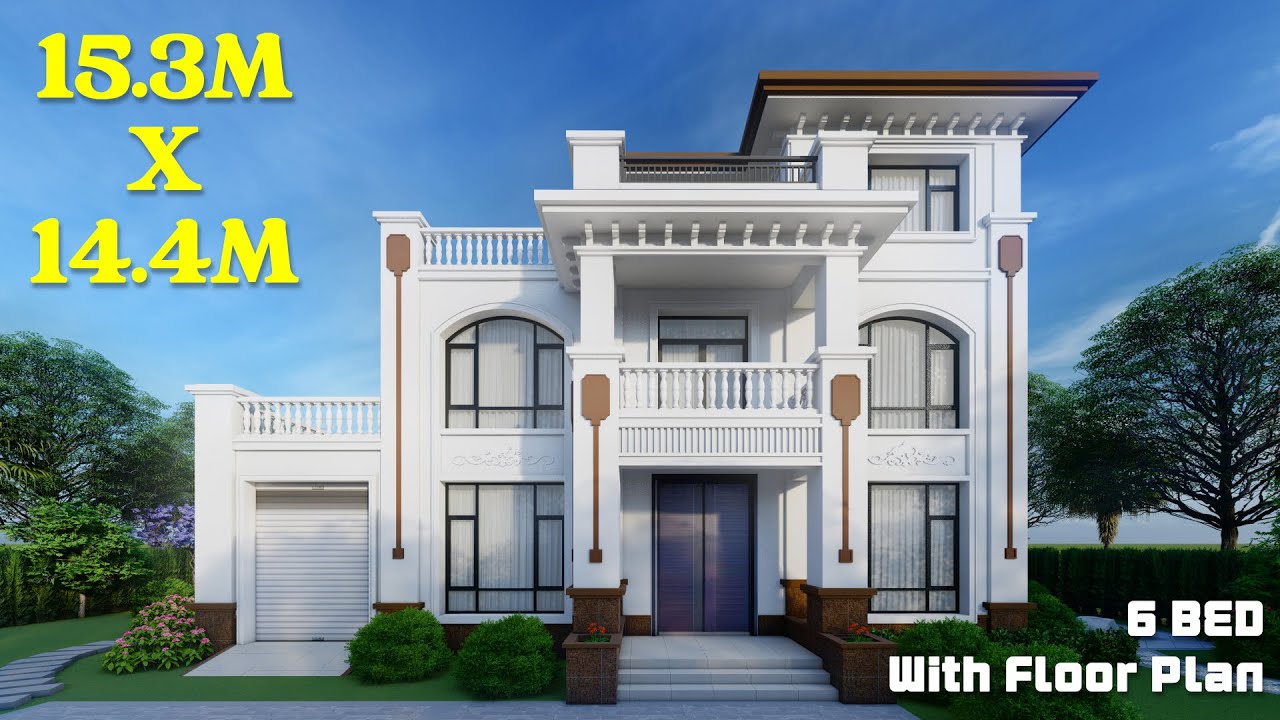 Small House Design 15.3x14.4Meters (173sqm)|6 Bedroom|House Design ...
