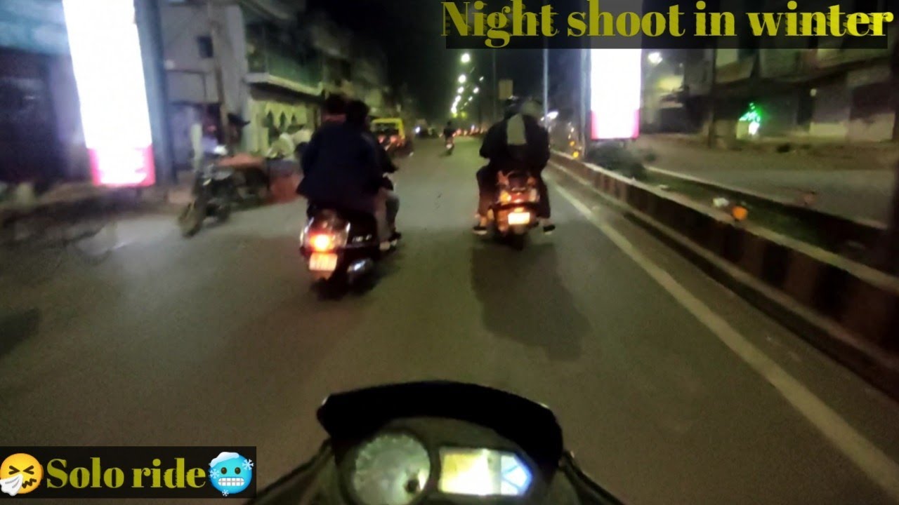 The fun of riding alone in the winter at night // One hand🥶 - YouTube
