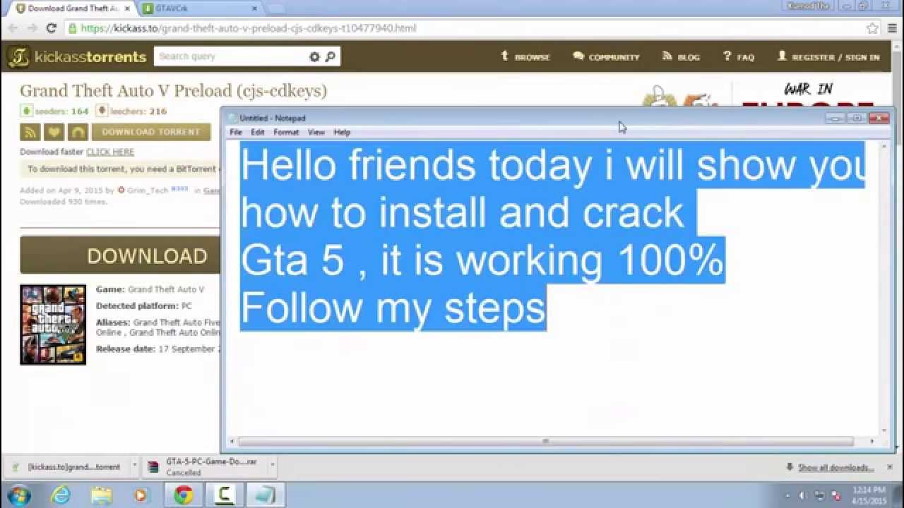 How to install + Crack GTA 5, with Multiplayer Gta 5, (Crack Download ...