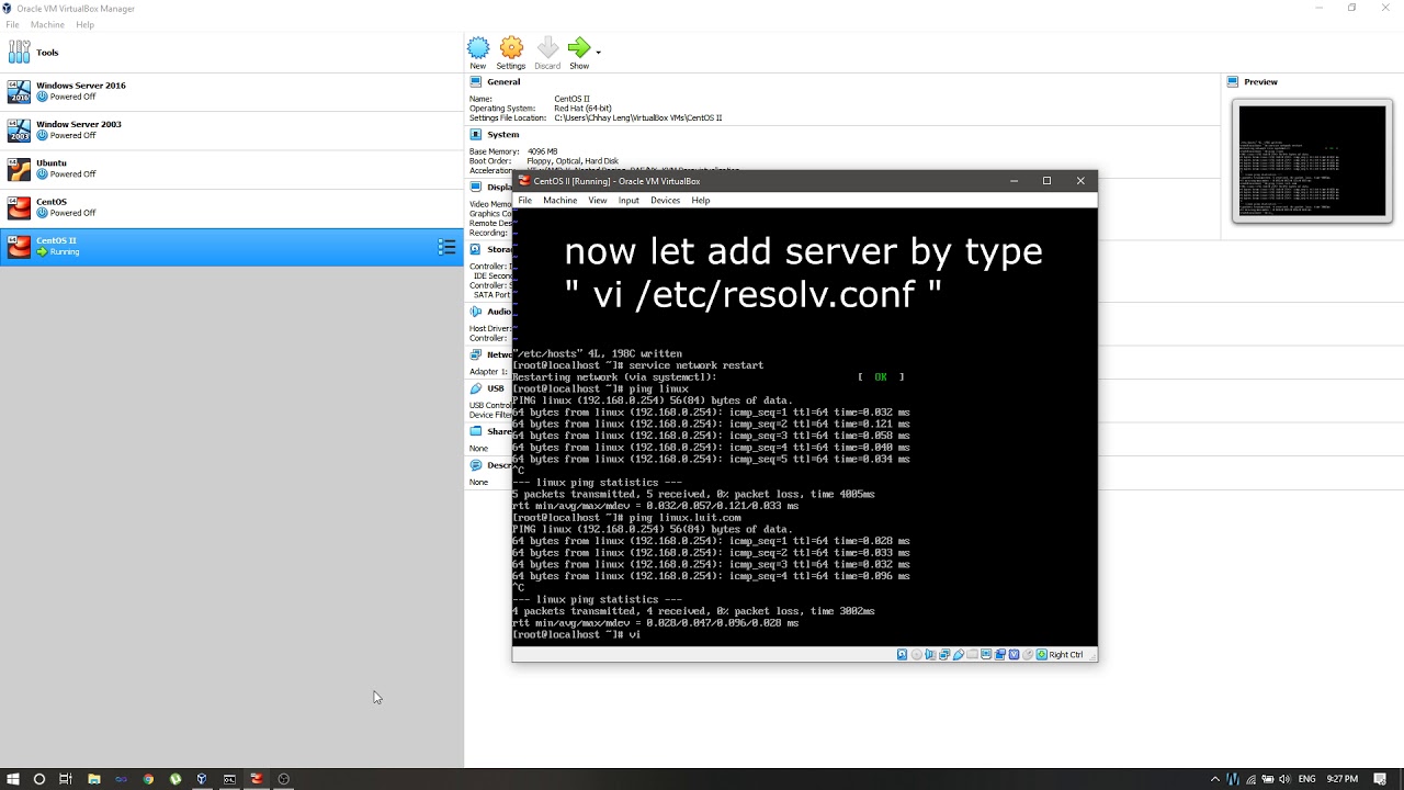 How to config IP Address and Change File Permission | CentOs | Oracle ...