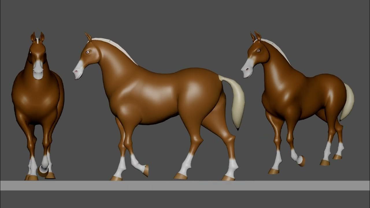 Horse_Walk_Cycle_Animation_3_View - YouTube