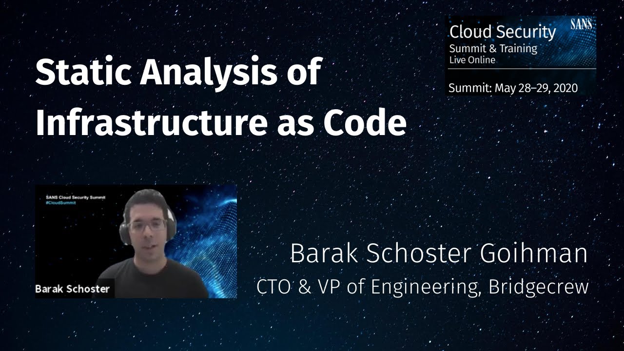 Static Analysis of Infrastructure as Code | SANS Cloud Security Summit 2020 - YouTube